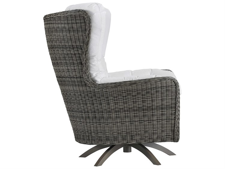 Lane Venture Cocoon Alder Wicker High Back Swivel Outdoor Rocker Lounge ...