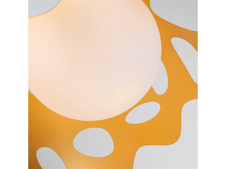 Lucas McKearn Pebbles 1-Light White Dome Pendant | LCKPD7376W15