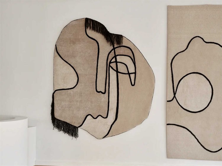 Linie Design Slanted Self Abstract Area Rug | LDSLANTEDSELFBEIGE