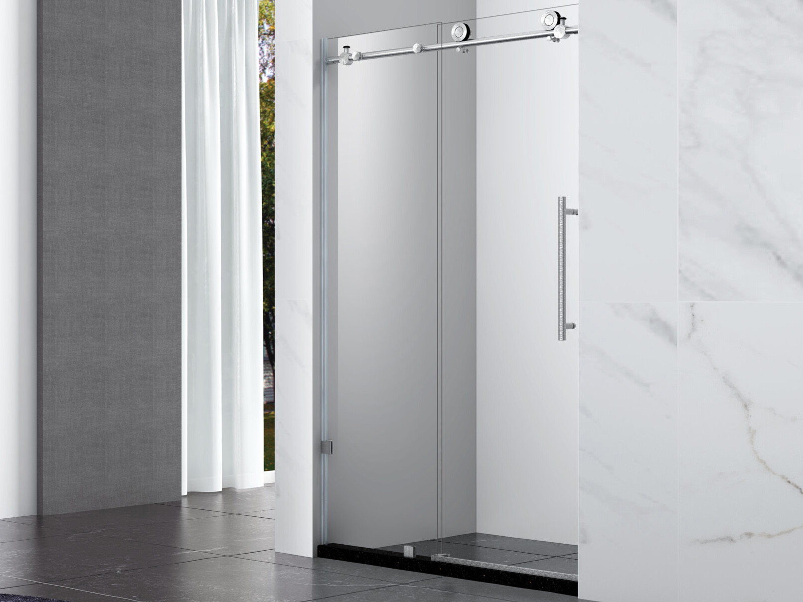 Legion Furniture Gd Shower Door With Brushed Nickel Hardware ...