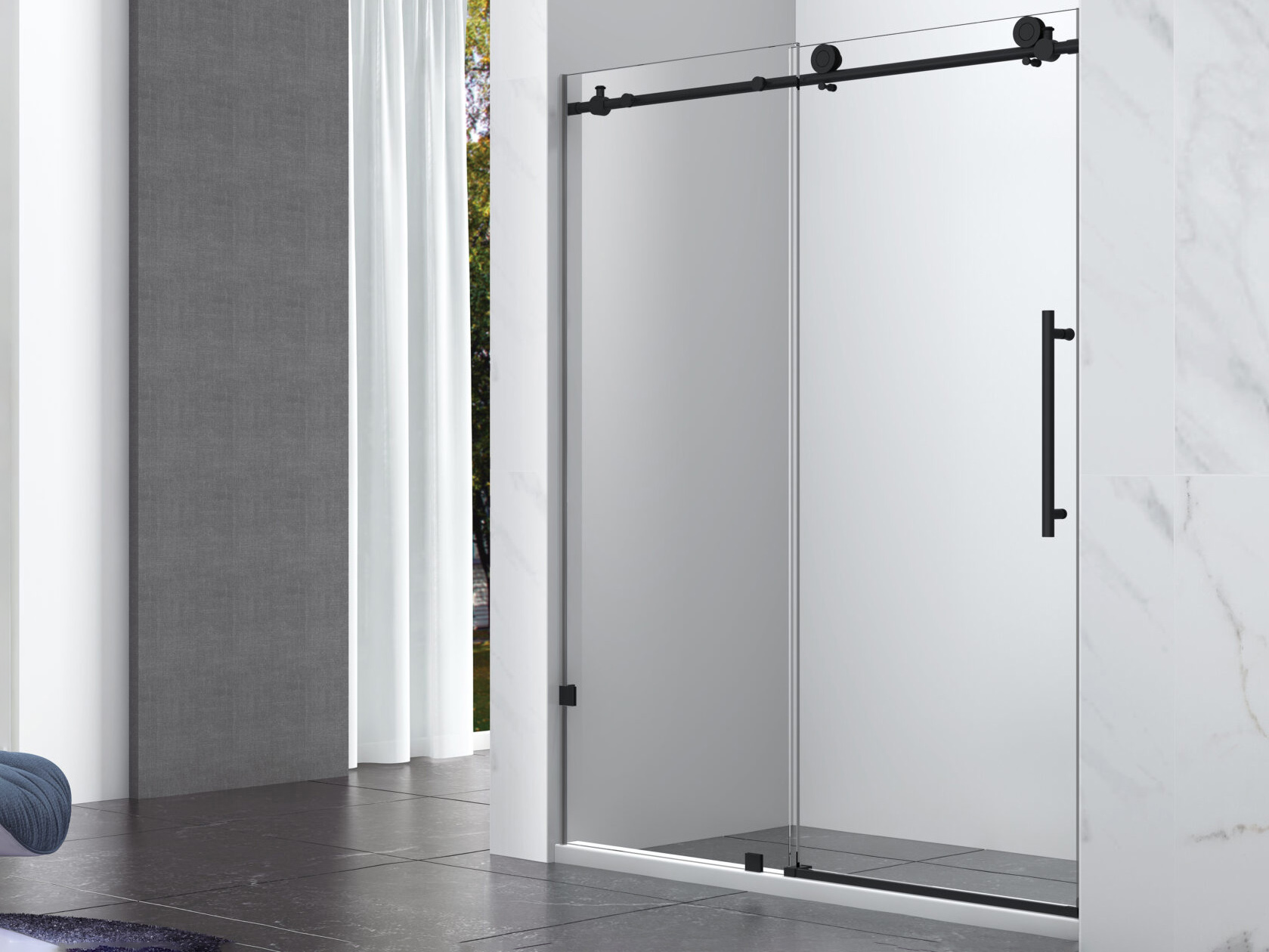 Legion Furniture Gd Shower Door With Black Hardware | LGNGD905660.00BLACK