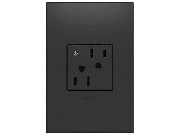 Legrand Outlets Graphite 15A Tamper-Resistant Dual Controlled Outlet ...