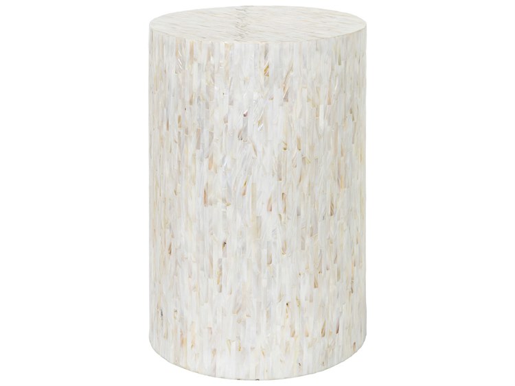 Livabliss by Surya Iridescent Round Tan Ivory End Table | LIVISC003