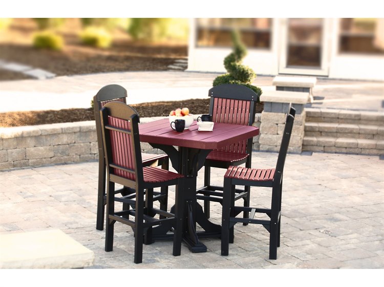 LuxCraft Recycled Plastic 41 Square Bar Height Table with Umbrella Hole ...