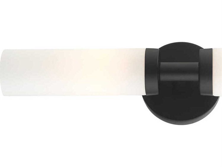 Livex Lighting Aero 2-Light Black White Glass Wall Sconce | LV1010404