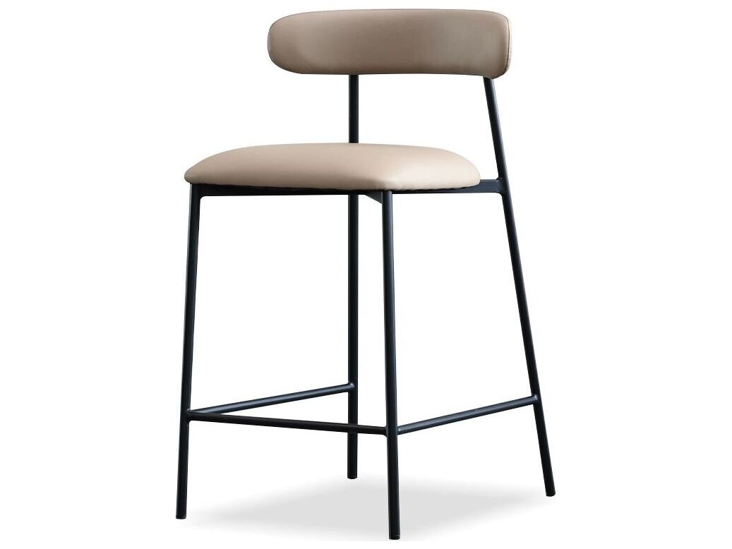 Mobital Cleo Nude Brown Leatherette Faux Leather Counter Stool Set of 2 ...