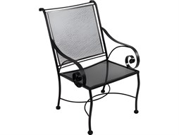 Meadowcraft Dogwood Wrought Iron Coil Spring Patio Dining Arm Chair ...