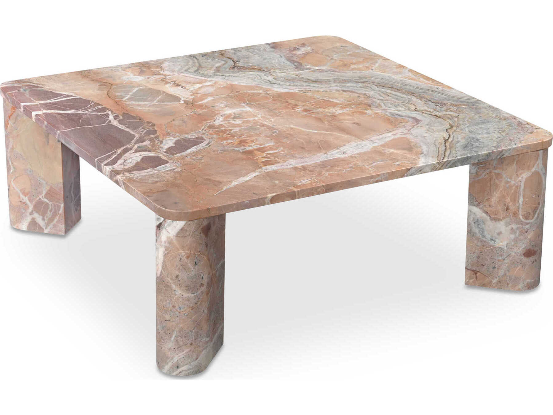 Moe's Home Segment Square Marble Orange Coffee Table | MEJD1048120