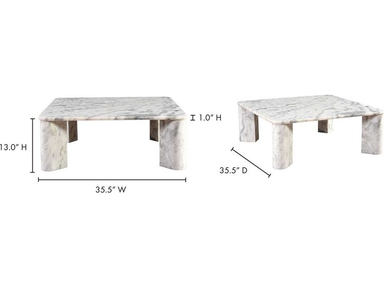 Moe's Home Segment Square Marble Grey Coffee Table | MEJD1048150