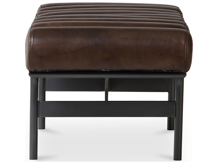 Moe's Home Harrison Dark Brown Leather Accent Bench | MEQN103120