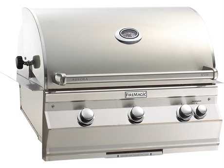 Fire Magic Charcoal Stainless Steel 30'' Built-in BBQ Grill with Smoker ...
