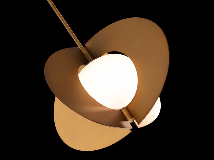 Modern Forms Echelon 1-Light Aged Brass Glass LED Geometric Pendant ...