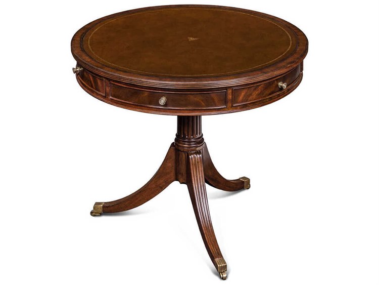 Maitland Smith Flank Round Wood Mahogany End Table | MS891001