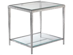 Maitland Smith Jinx Round Glass Nickel End Table | MSHM1020L