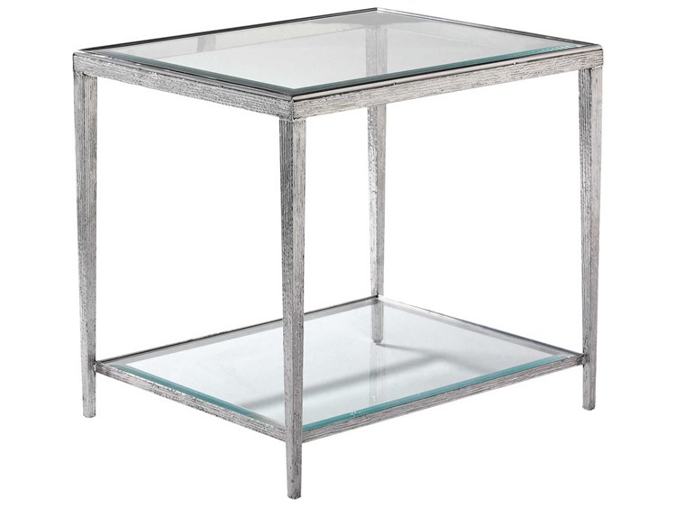 Maitland Smith Jinx Glass Brass End Table | MSHM1019E2