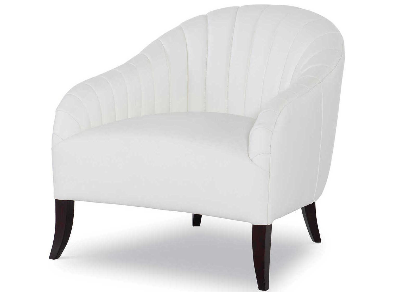 Maitland Smith Liam 32" White Leather Accent Chair | MSRA1426LENPEA