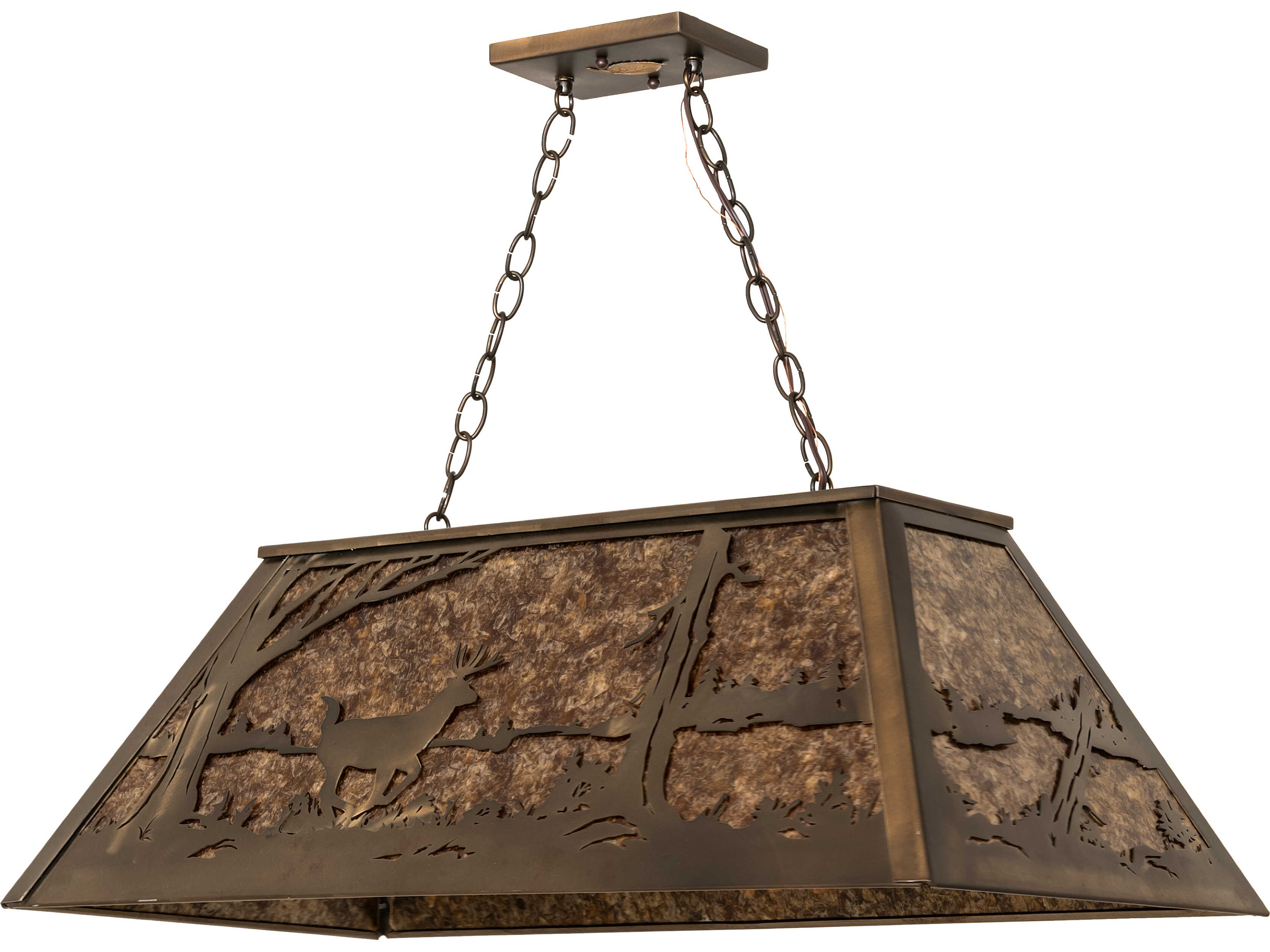 Meyda Deer At Lake at 6-Light Amber Mica Copper Traditional Linear ...