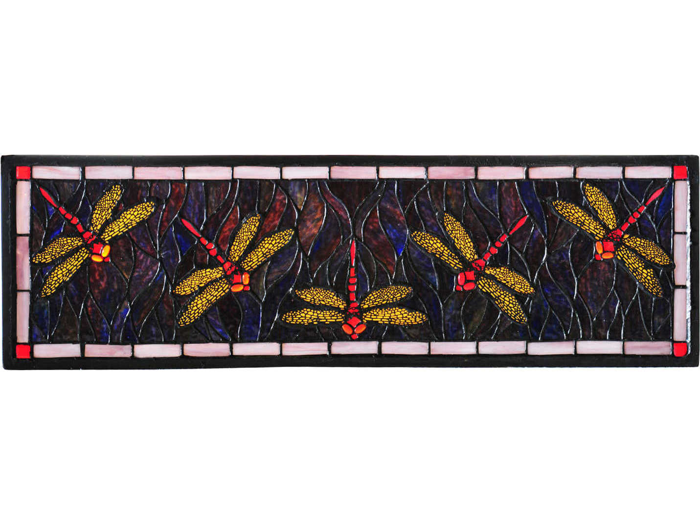 Meyda Three Dragonfly Stained Glass Window | MY98486