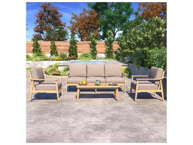 Forever Patio Hambrick Teak 4 Piece Lounge Set | FP-HMB-4SS-TK-TK