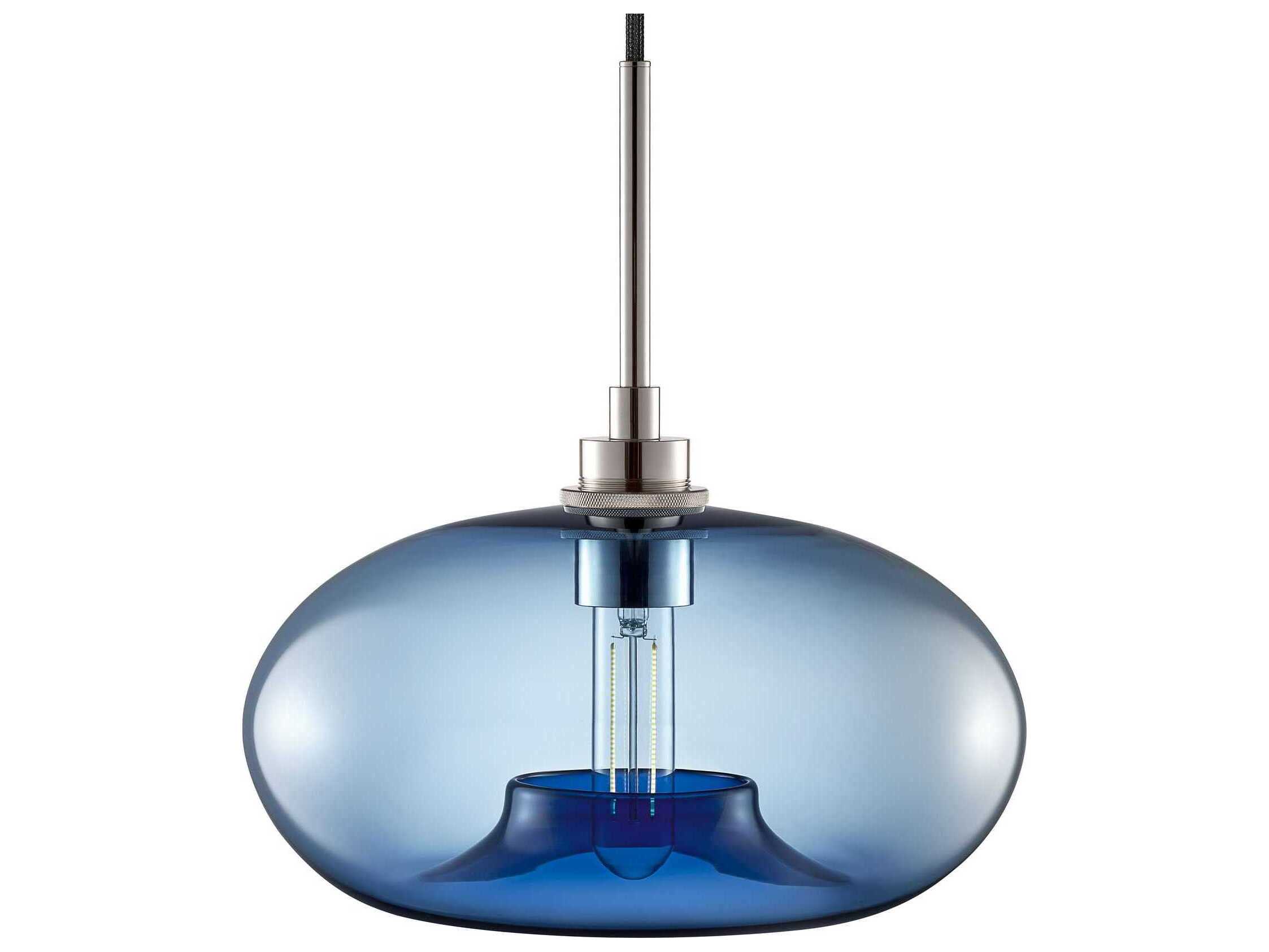 Niche Silica Aurora 1-Light Sapphire Blue Round Mini Pendant | NCHGLAURSAP