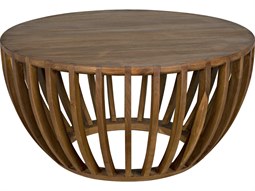 Uttermost Samuelle Round Wood Natural Coffee Table | UT24345