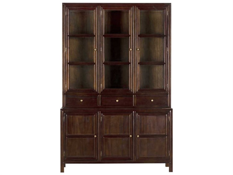 Noir Mahogany Wood Hand Rubbed Brown Colonial Display Cabinet ...
