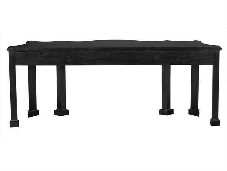 Noir Estate Demilune Wood Hand Rubbed Black Console Table | NOIGCON128HB