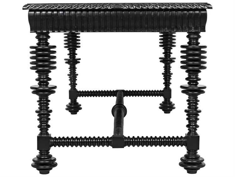 Noir Office Essentials Hand Rubbed Black Mahogany Wood Secretary Desk ...