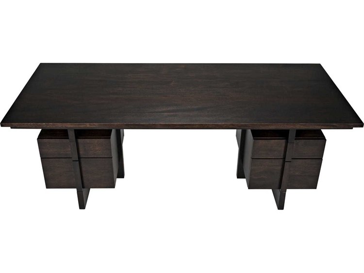 Noir Ebony Walnut Brown Wood Secretary Desk Writing | NOIGDES180EB