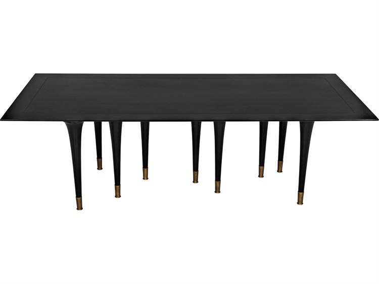 Noir Rectangular Wood Hand Rubbed Black Dining Table | NOIGTAB582HB