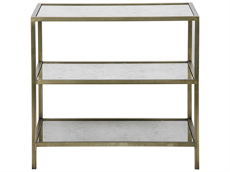 Noir Furniture Living Room Accents Antique Brass 30'' Wide Rectangular ...