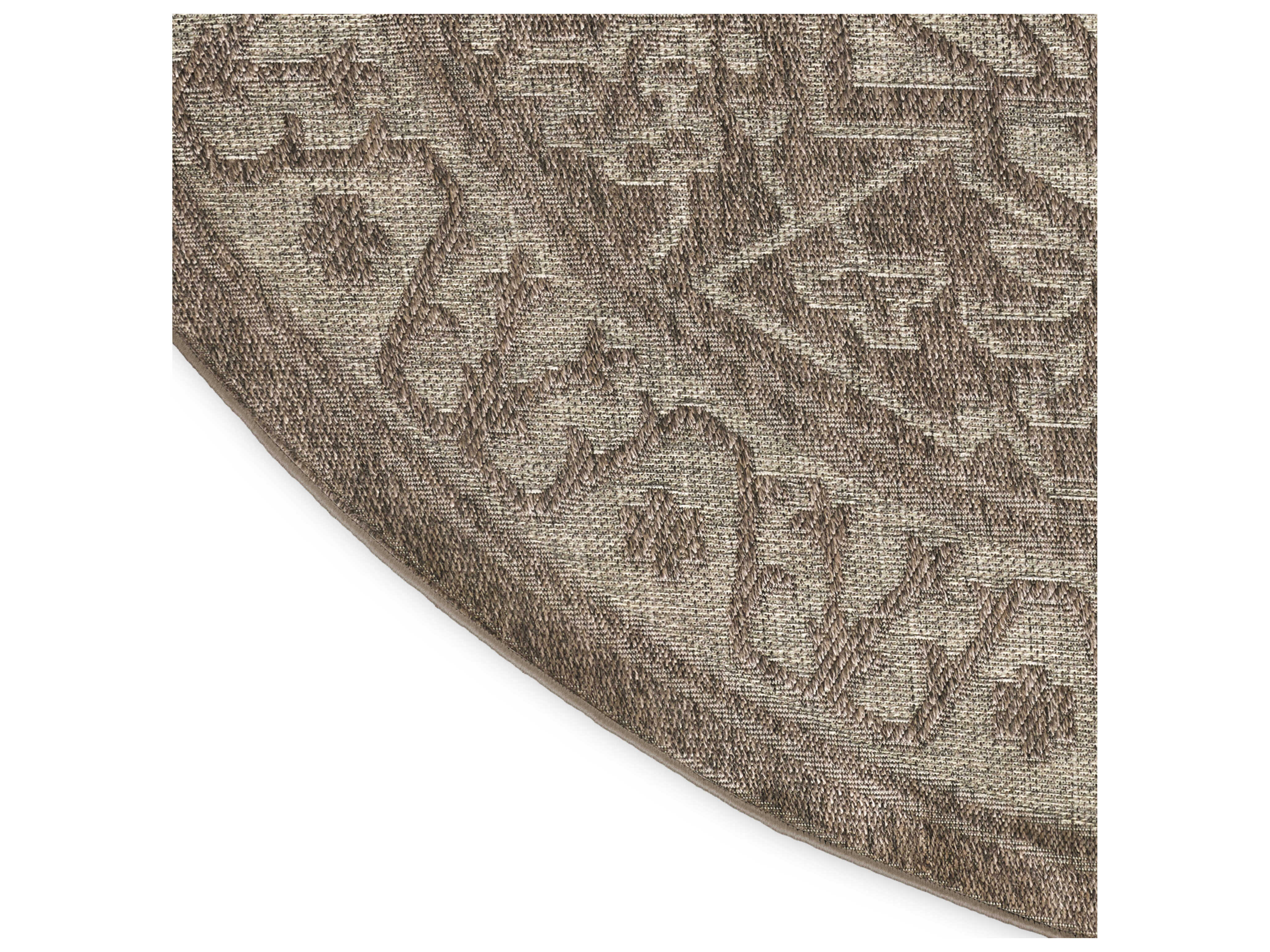 Nourison Tulum Bordered Area Rug | NRTLM05BROWNROU