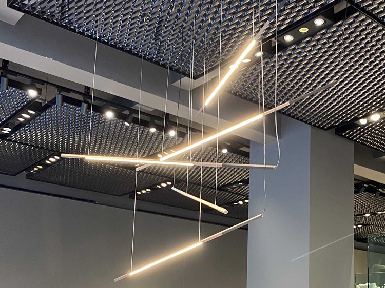 Oluce Ilo Matt Black / Anodized Bronze 1-light 75'' Wide Island Light ...