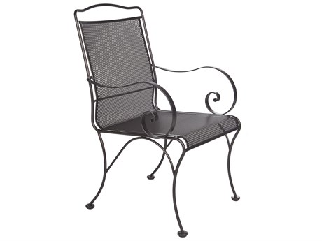 Meadowcraft Dogwood Wrought Iron Coil Spring Dining Arm Chair | MD761740002