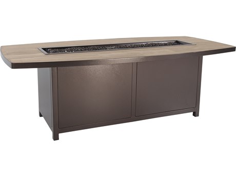 OW Lee Casual Fireside Elba Aluminum 42'' Wide Round Chat Height Fire ...