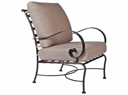 Woodard Briarwood Wrought Iron High Back Coil Spring Outdoor Lounge ...