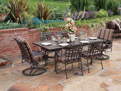 OW Lee Classico-Wide Arms Wrought Iron Swivel Rocker Dining Chair ...