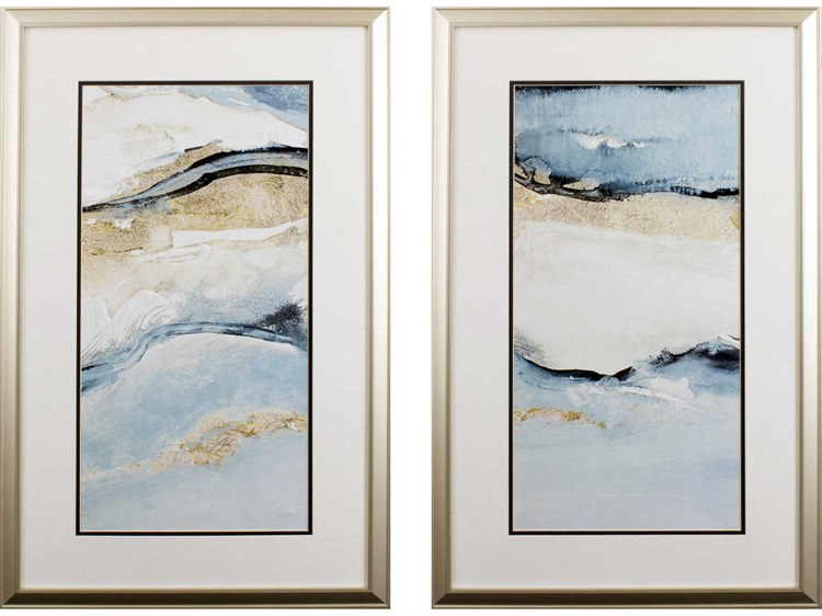 Paragon Abstract Blue Crystalline Wall Art Set of 2 | PAD48333