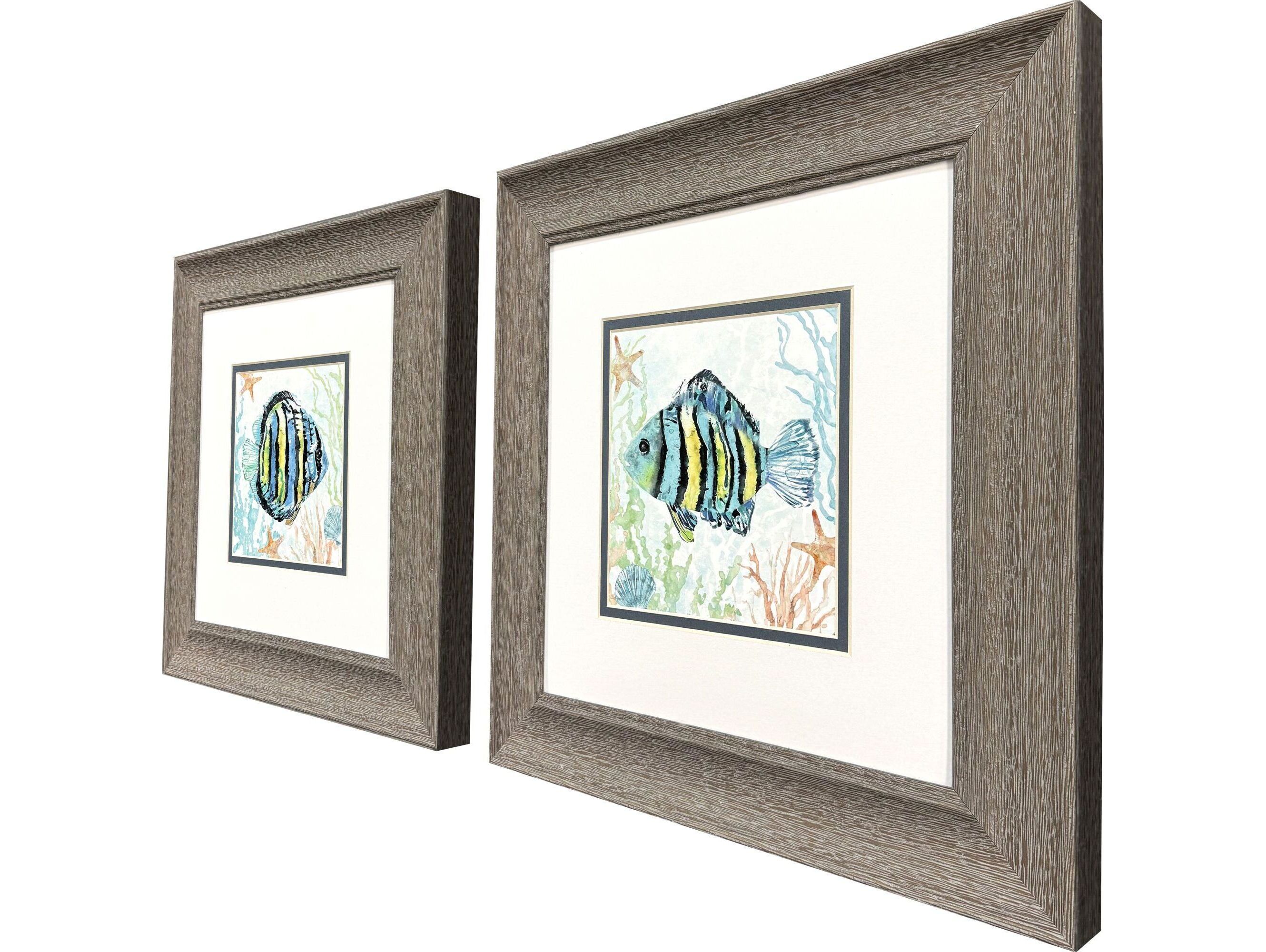 Paragon Striped Tropical Fish Framed Art - Set of 2 | PAD48772