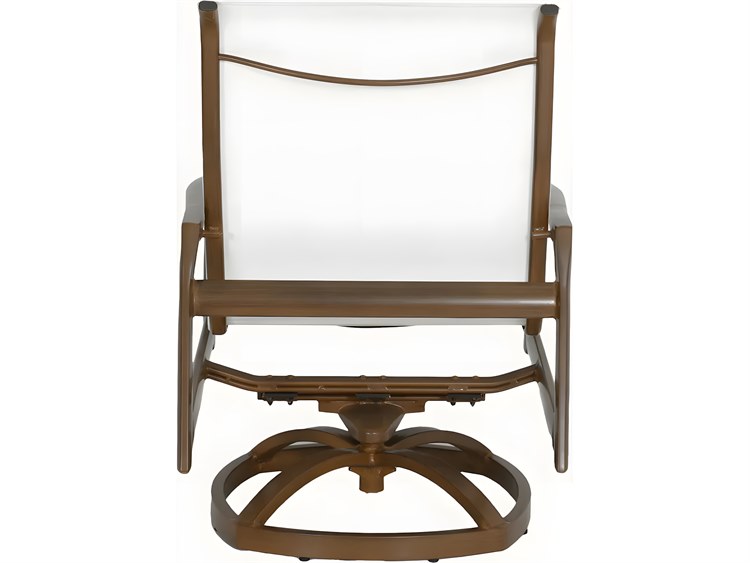 Castelle Berkeley Sling Cast Aluminum Swivel Rocker Lounge Chair | PF1E95