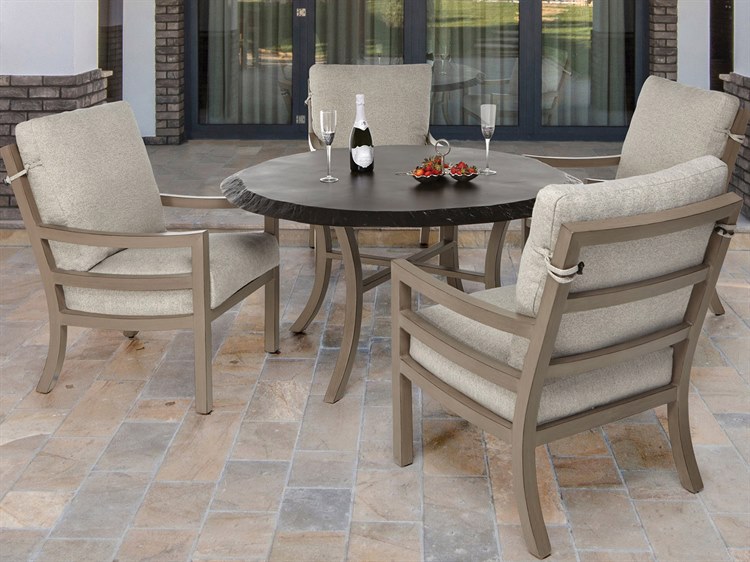 Castelle Roma Sling Dining Aluminum Outdoor Dining Set ...