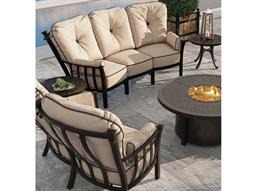 Castelle Santa Fe Deep Seating Cast Aluminum Outdoor Patio Lounge Set ...
