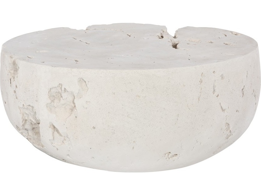 Phillips Collection Round Stone Off White Coffee Table | PHCPH114993