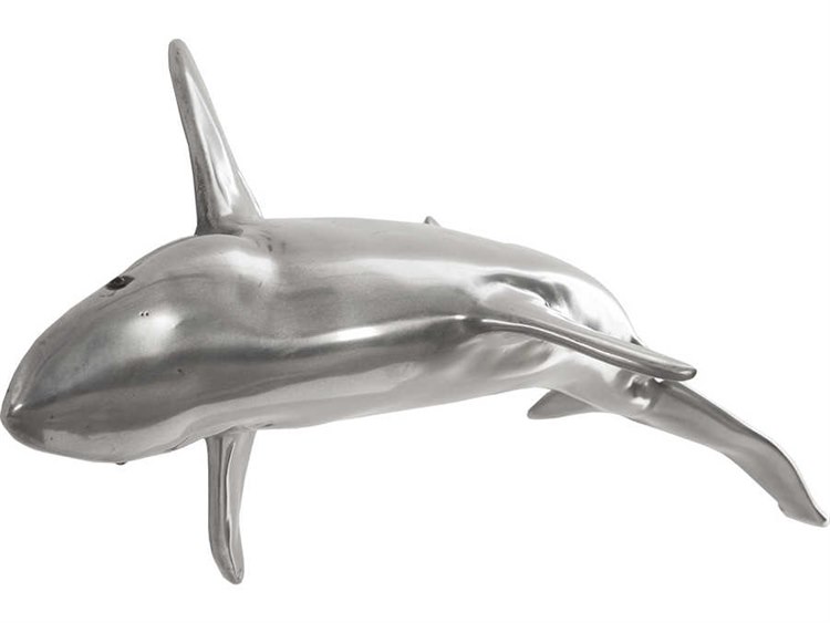 Phillips Collection Silver Leaf Whaler Shark Fish 3D Wall Art | PHCPH64545