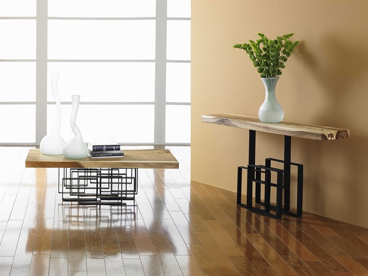 Phillips Collection Score Rectangular Wood Brown Black Console Table ...
