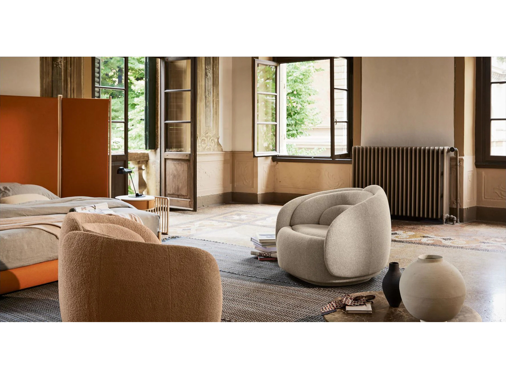 Pianca Peonia Amrchair with Fixed Base - Beige Zea | PIA20010000010800