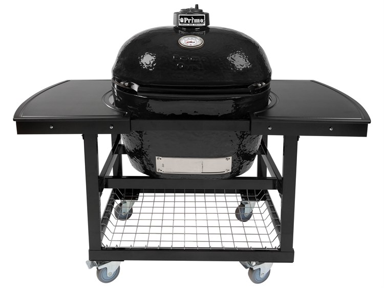 Primo Ceramic Oval X-Large Charcoal Grill Smoker with Stainless Steel ...