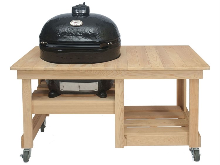 Primo Ceramic Oval X-Large Charcoal Grill Smoker with Stainless Steel ...