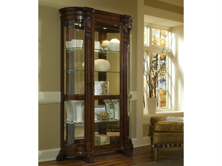Pulaski Poplar Wood Maple Brown Curio Display Cabinet | PU102003
