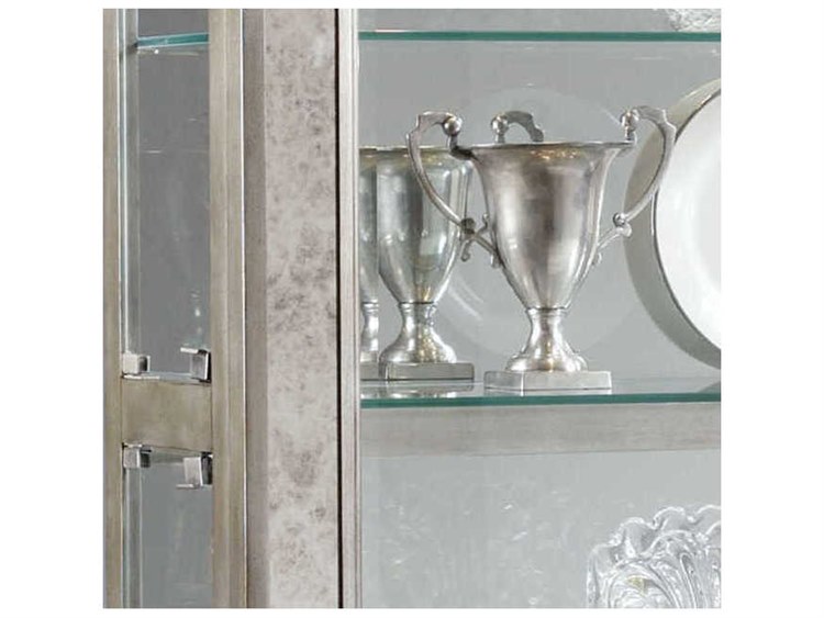 Pulaski Hardwood Aged Silver Curio Display Cabinet | PU21384